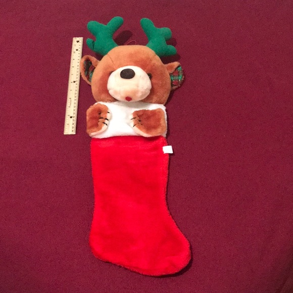 Holiday | Red Vintage Reindeer Stocking 23x 6 12 | Poshmark